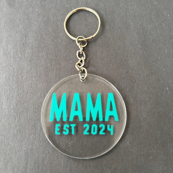 Accessories | Handmade Blue Mama 224 Round Acrylic Keychain | Poshmark